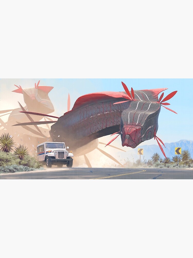 Car And Worms Near Amargosa Art Print By Simonstalenhag Redbubble