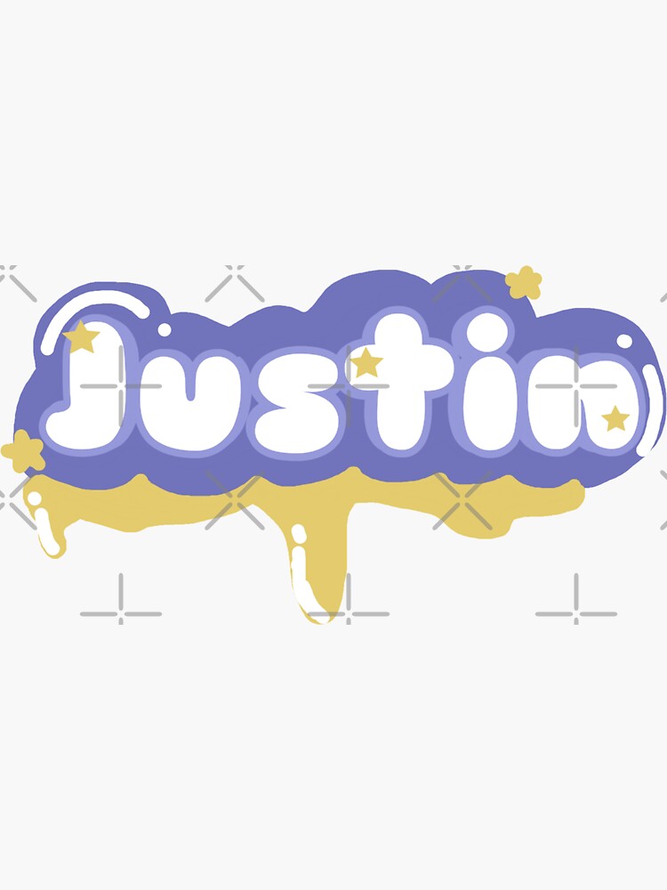 "Justin in kawaii cute animated letters" Sticker for Sale by ...