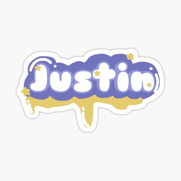 "Justin in kawaii cute animated letters" Sticker for Sale by ...
