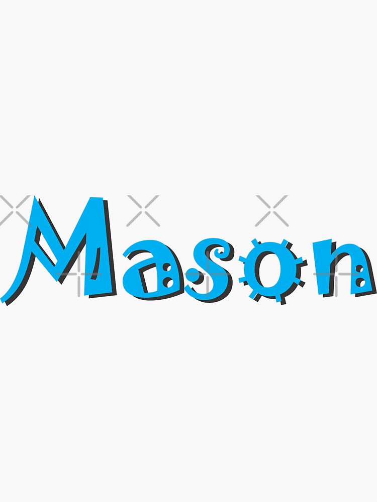 "MASON - Personalised Name Tag" Sticker for Sale by KidsShack | Redbubble