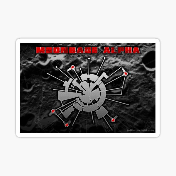 "Moonbase Alpha Print" Sticker for Sale by JWWright | Redbubble