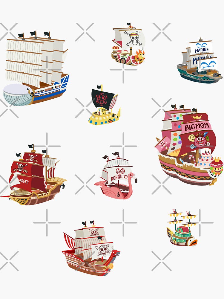 "Thousand Sunny and Friends Pattern" Sticker for Sale by Onislogo ...