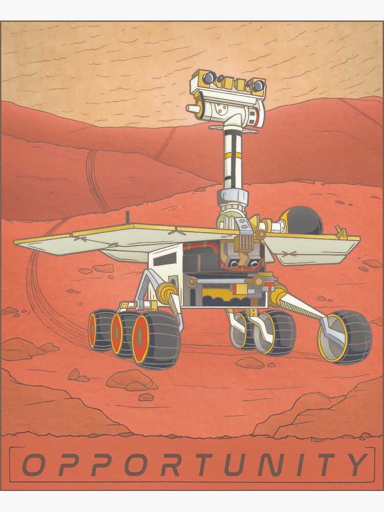 "Opportunity Mars Rover | A Fanart Illustration " Sticker for Sale by ...