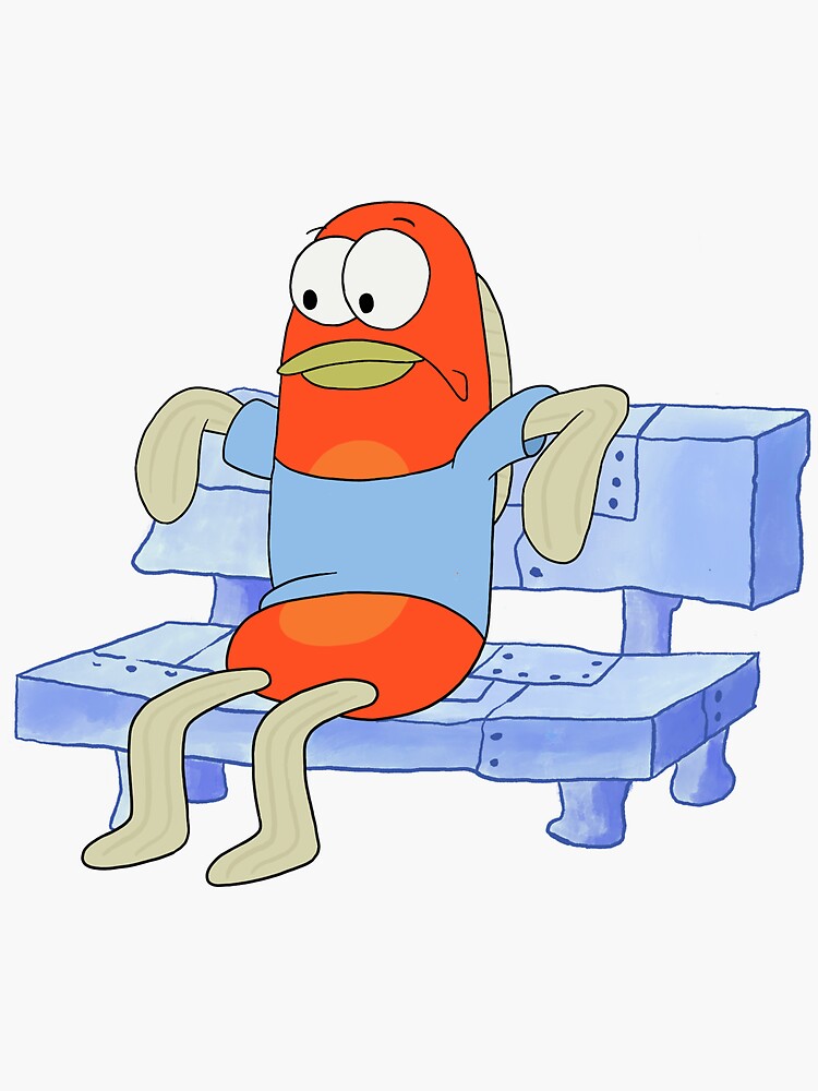 "Spongebob: "frank on the bench" restored" Sticker for Sale by ...