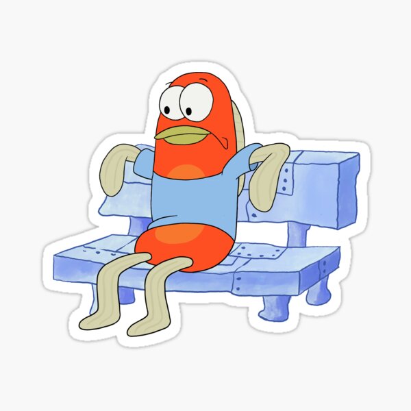 "Spongebob: "frank on the bench" restored" Sticker for Sale by ...