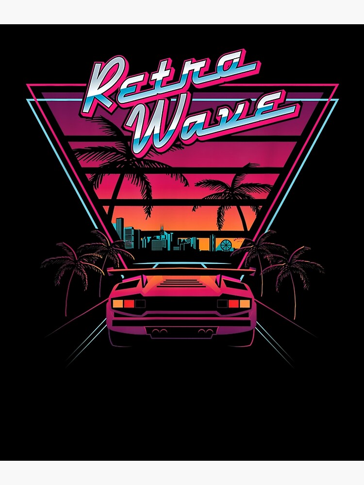 "80s Vintage Retro Wave Synthwave Love Retro Wave Miami Beach" Poster ...