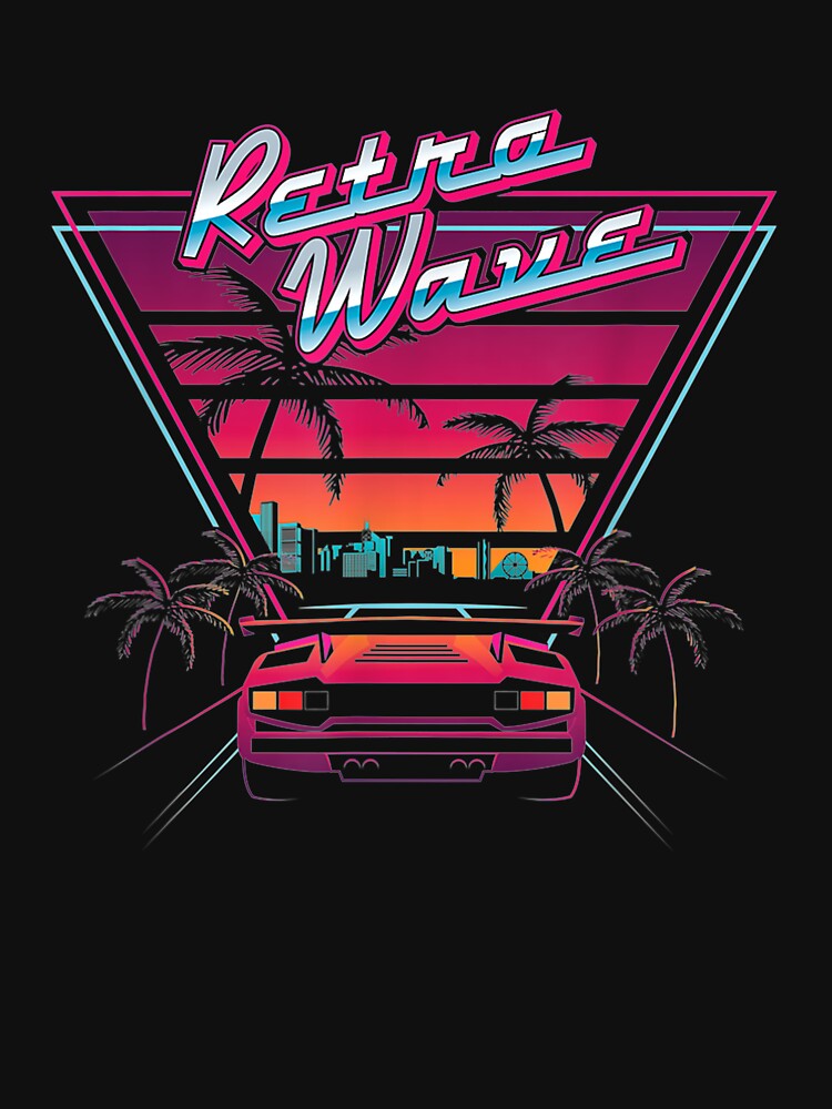 "80s Vintage Retro Wave Synthwave Love Retro Wave Miami Beach" T-shirt ...
