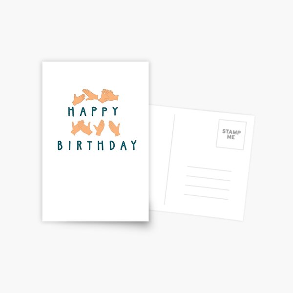 "Auslan Happy Birthday" Postcard for Sale by LiviCreationsco | Redbubble
