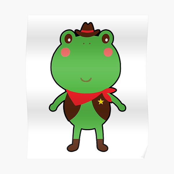 "Cute Frog With Cow Hat Kawaii Cowboys Animals" Poster by Yosefka20 ...
