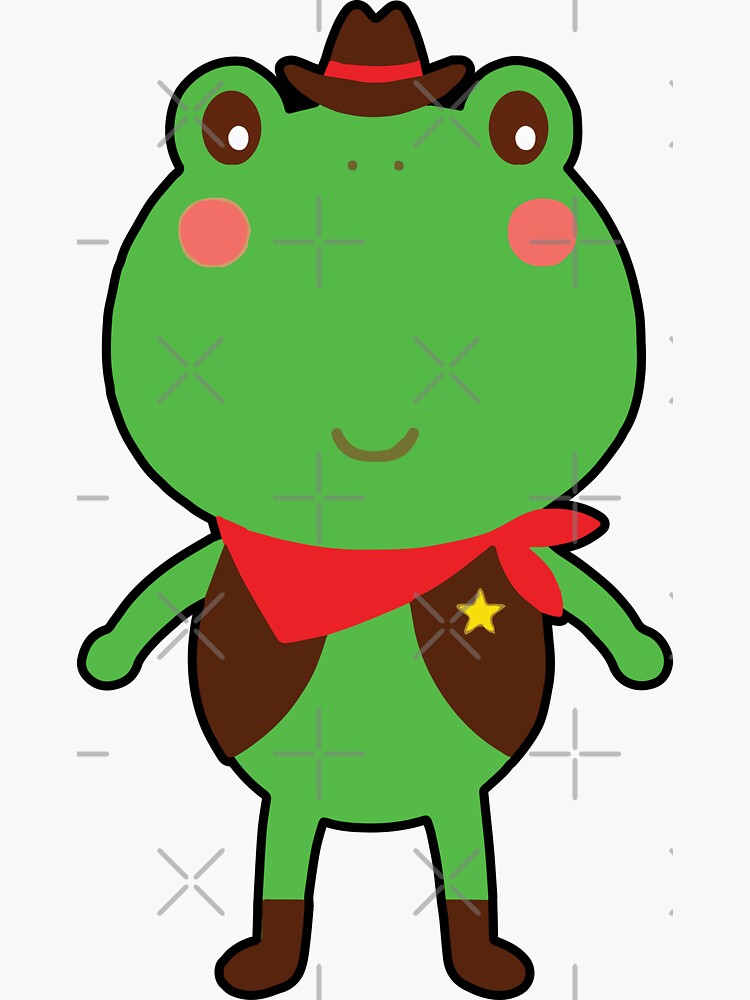 "Cute Frog With Cow Hat Kawaii Cowboys Animals" Sticker for Sale by ...