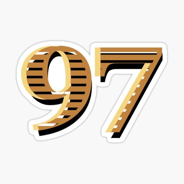 "Elegant Gold Number 97 Ninety seven" Sticker by Kiwwwi | Redbubble