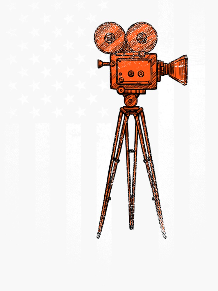 "Camera Usa Flag Funny Filmmaker Film Director Crew" Sticker for Sale ...