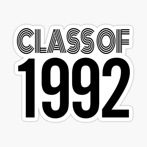 "Class of 1992 - Graduation" Sticker for Sale by AnveeBubbles | Redbubble