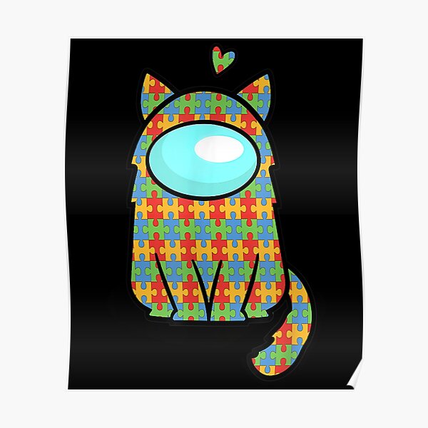 "Autism Cat Astronaut" Poster for Sale by VictoriaWatsonn | Redbubble