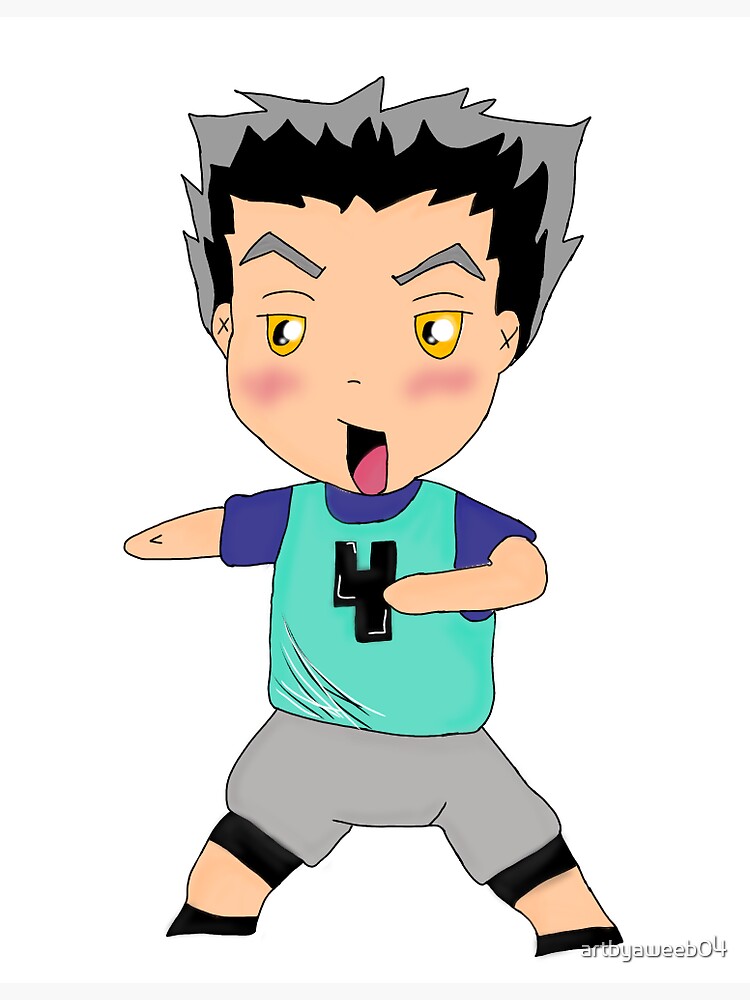 "Chibi Bokuto" Sticker by artbyaweeb04 | Redbubble