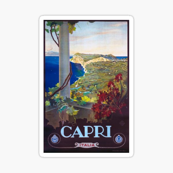 "Capri, Amalfi Coast, Vintage Italy Travel Poster " Sticker for Sale by ...