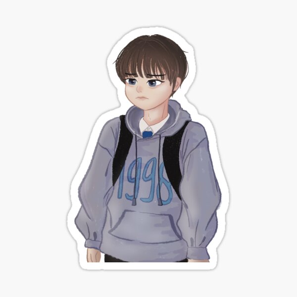 "Cute Boy " Sticker for Sale by Myuhyun | Redbubble