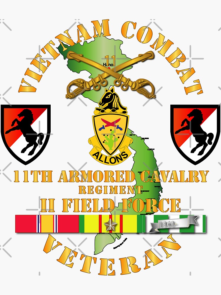 "Army - Vietnam Combat Cavalry Veteran w 11th ACR" Sticker for Sale by ...