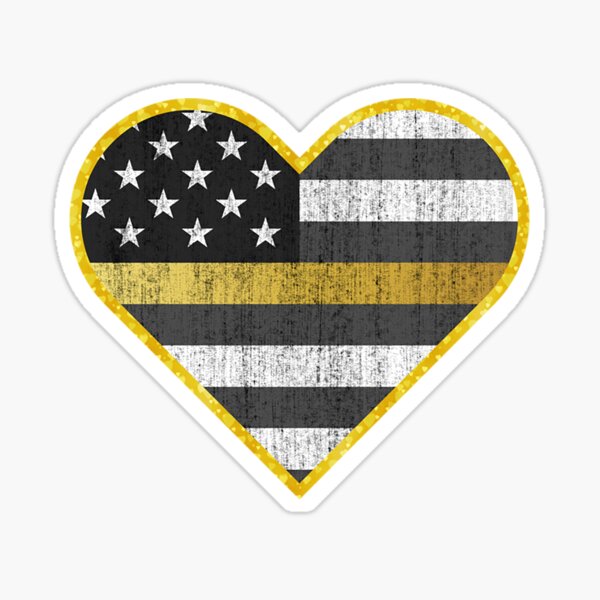 "911 Operator Dispatcher Thin Yellow Line Heart" Sticker for Sale by ...