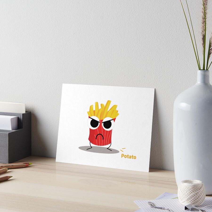 "Angry French fries character " Art Board Print by RODEMSHOP | Redbubble