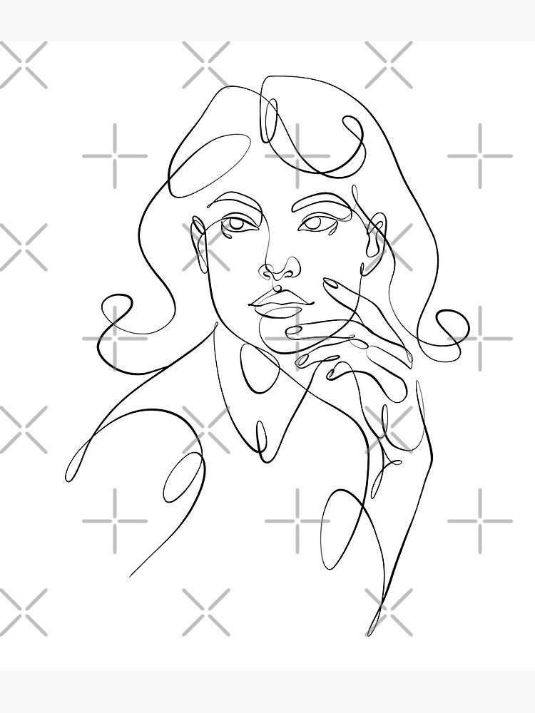 Woman Face One Line Art Poster For Sale By Bondingsoul Redbubble