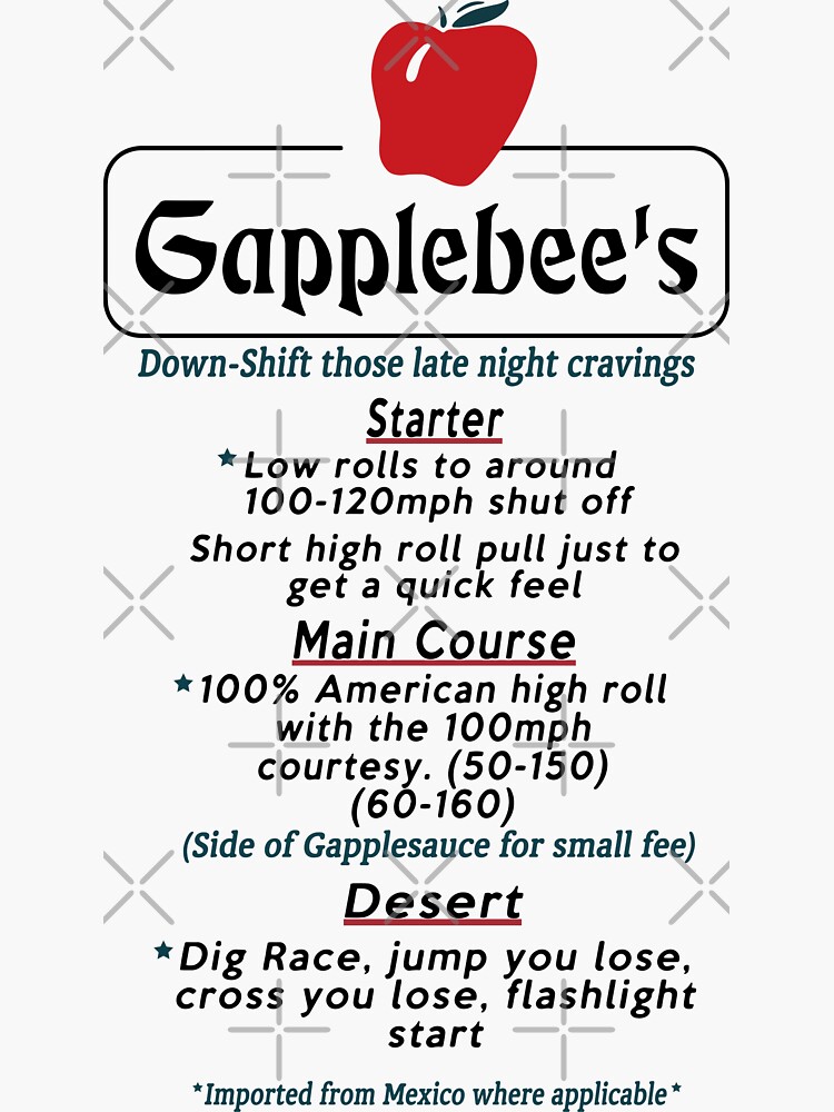 "Gapplebees Mustang Lsx Trans Camaro T-Shirtshort Sleevestank" Sticker ...