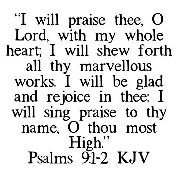 "Psalms 9:1-2 KJV" Sticker for Sale by IBMClothing | Redbubble
