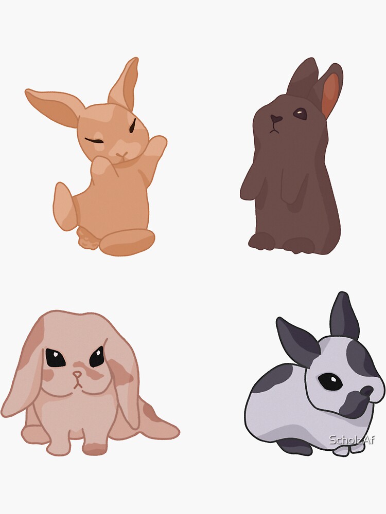 "Cute Bunny Pack" Sticker for Sale by ScholzAf | Redbubble