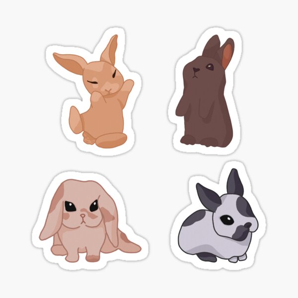 "Cute Bunny Pack" Sticker for Sale by ScholzAf | Redbubble