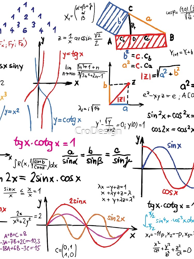 "Mathematics Formulas Numbers " Scarf for Sale by CroDesign | Redbubble