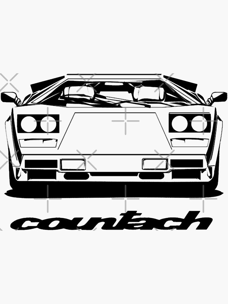 "Countach Tribute" Sticker by CitiesonWalls | Redbubble