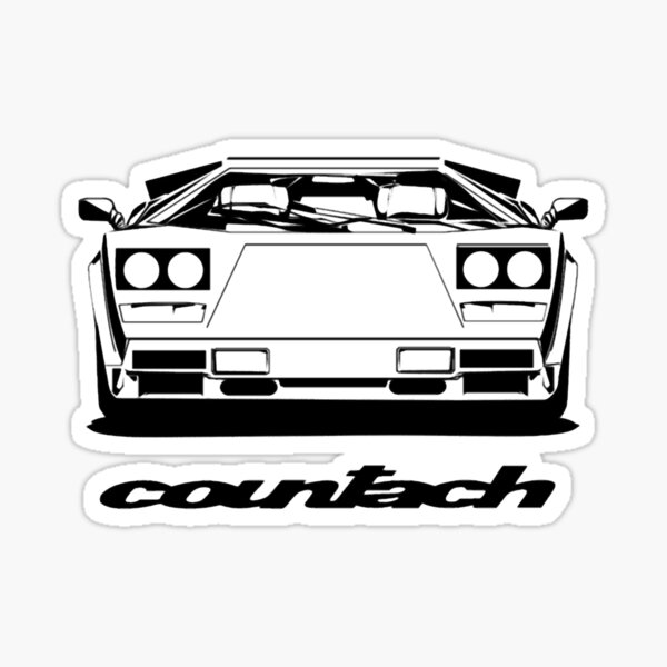 "Countach Tribute" Sticker by CitiesonWalls | Redbubble