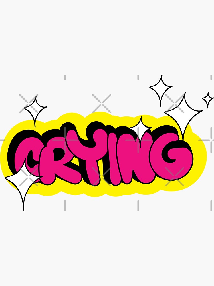 "Crying Comic Graffiti" Sticker for Sale by vinniewhite | Redbubble