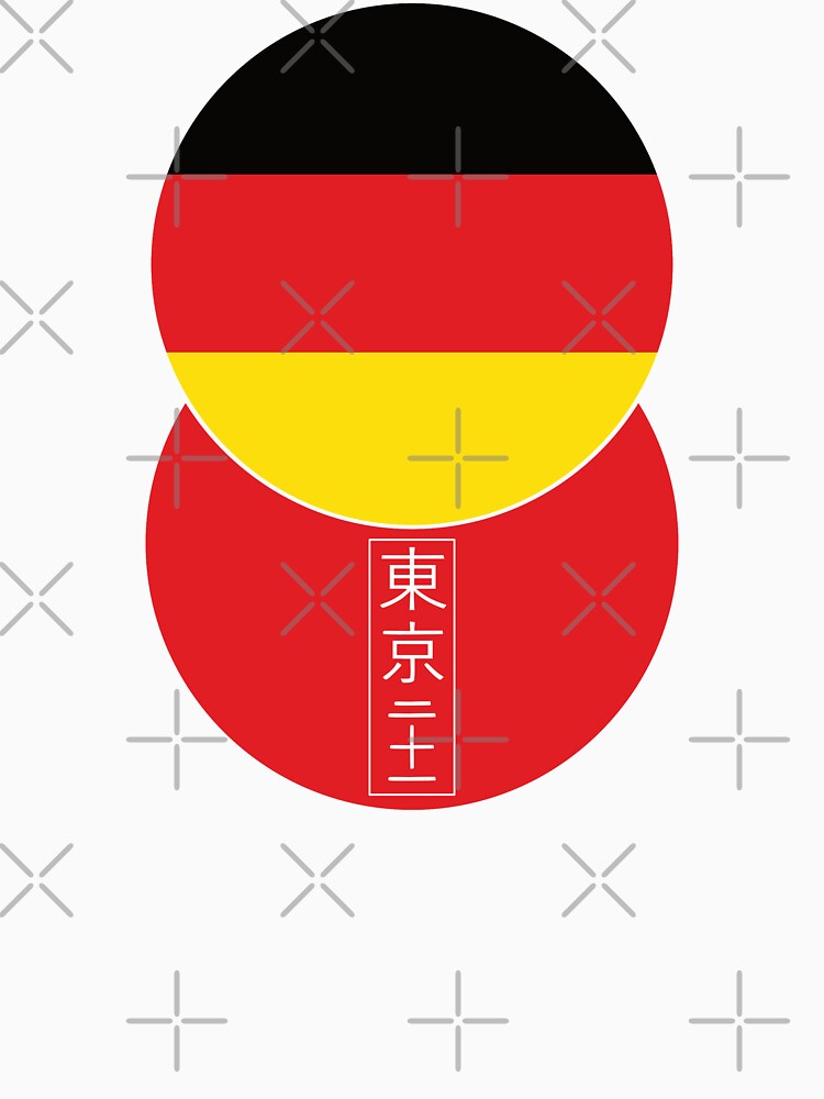 "German and Japanese flag roundels with Tokyo 21 in Kanji characters" T ...