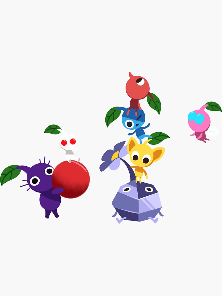 "PIKMIN - Collage of Characters (on Grey)" Sticker for Sale by ...