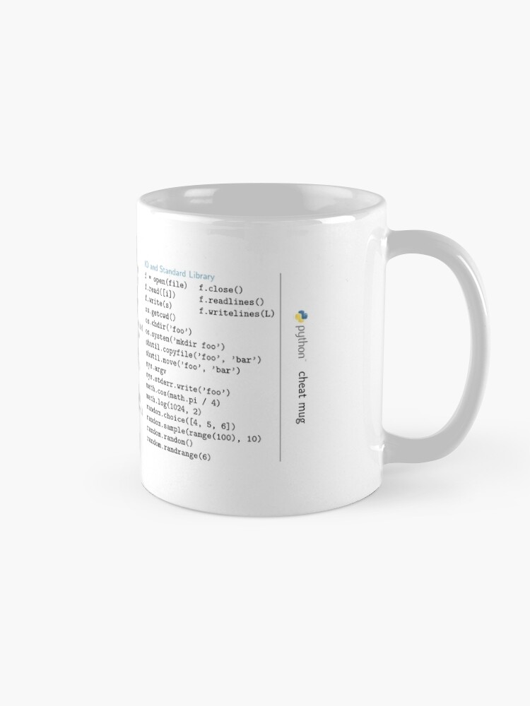 "Python Cheat Sheet " Coffee Mug for Sale by gungable | Redbubble