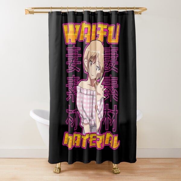 "Cute Waifu Material Anime Girl Kawaii Japanese" Shower Curtain for ...