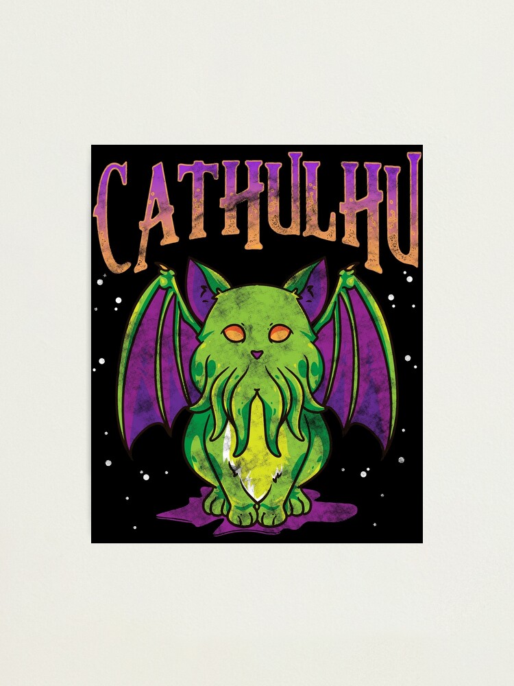"Cute Cathulhu Kawaii Kitten Cat Cthulhu Pun" Photographic Print for ...