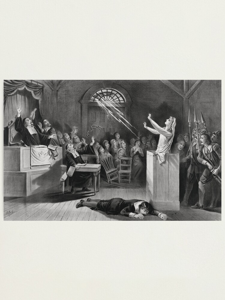 Lámina fotográfica «La bruja número 1 - Juicios de brujas de Salem - Joseph E. Baker 1892» de ...