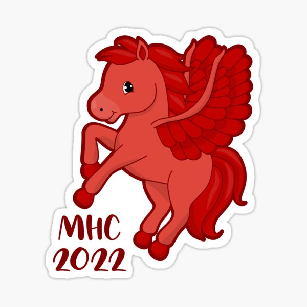 "MHC Red Pegasus 2022 " Sticker for Sale by maya-reinstein | Redbubble