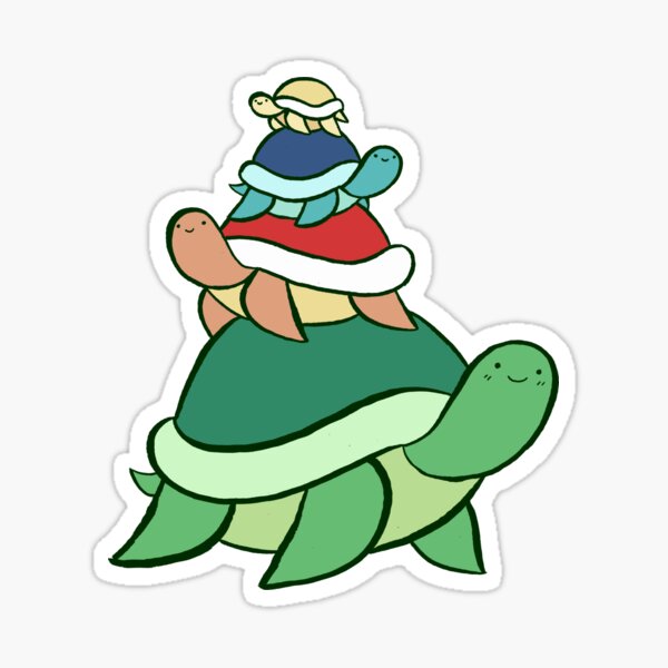 "Colorful Turtle Stack" Sticker for Sale by SaradaBoru | Redbubble