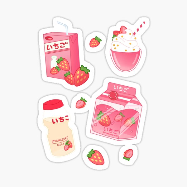 "Strawberry Milk Shake" Sticker by DreamPassion | Redbubble