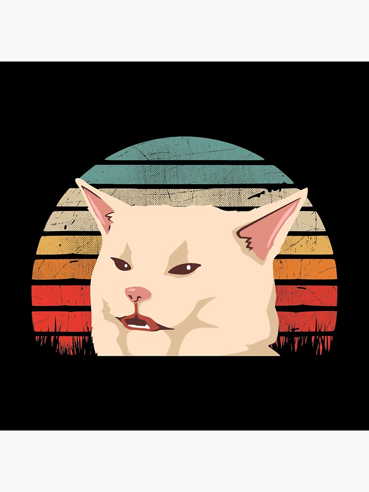 "Confused Cat Meme Retro Art " Sticker for Sale by adashali | Redbubble