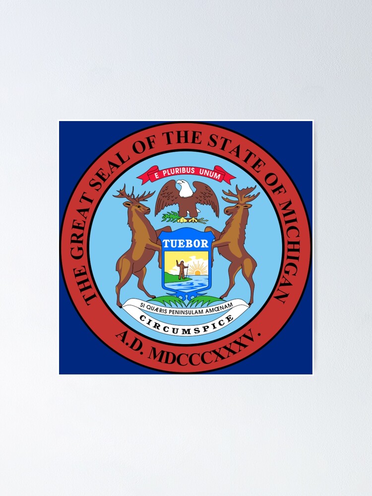 "Great Seal of the State of Michigan" Poster for Sale by Shav | Redbubble