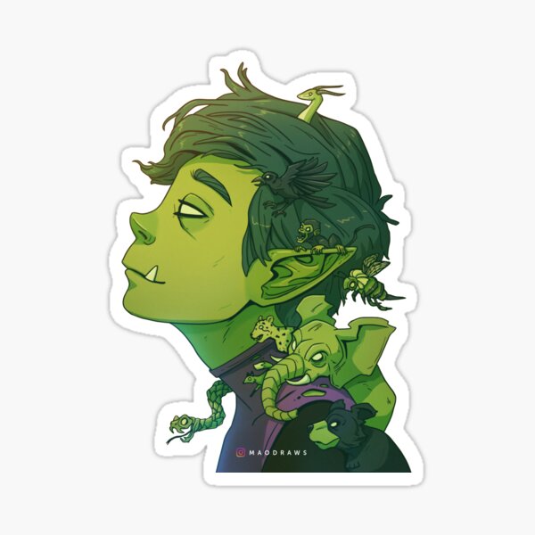 "The Beast Boy" Sticker by Maodraws | Redbubble