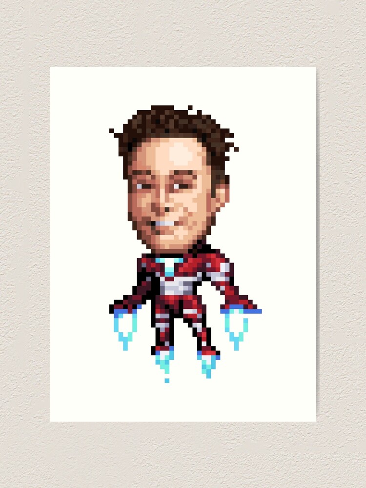 "Pixel Art Elon Musk Shirt" Art Print by pixel-art-shirt | Redbubble