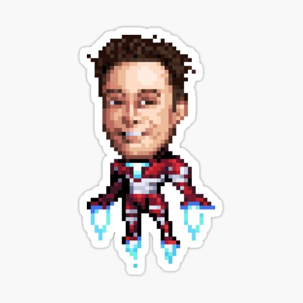 Pegatina «Camisa Pixel Art Elon Musk» de pixel-art-shirt | Redbubble