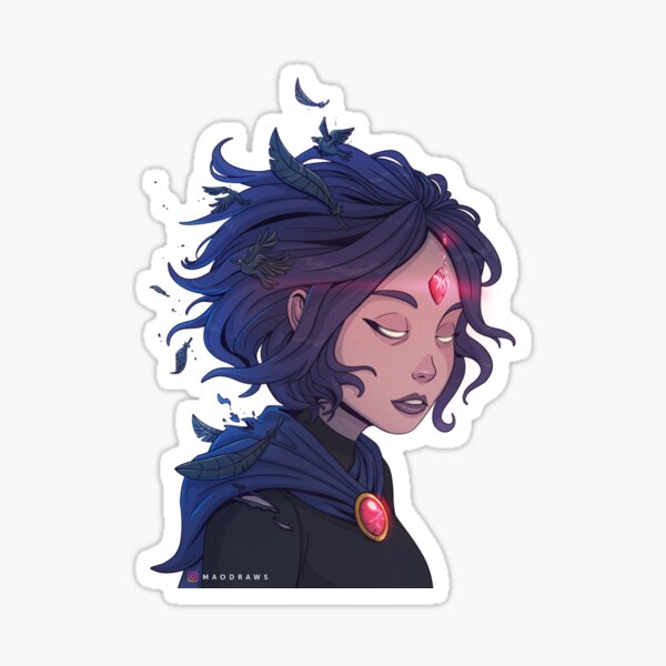 "Raven" Sticker by Maodraws | Redbubble