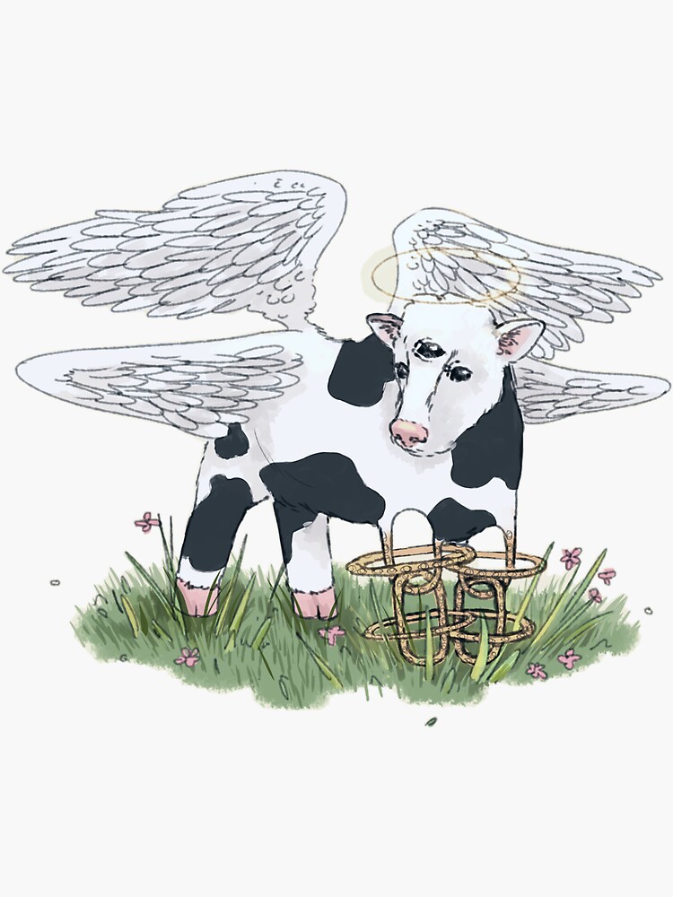 "Holy Cow! " Sticker for Sale by olipeachykeen | Redbubble