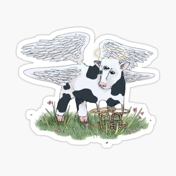 "Holy Cow! " Sticker for Sale by olipeachykeen | Redbubble
